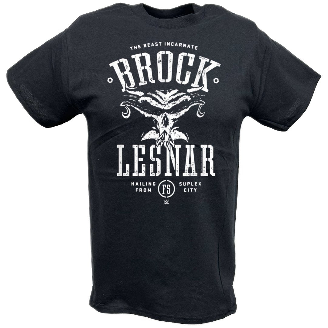 Brock Lesnar Hailing From Suplex City Black T Shirt Extreme Wrestling