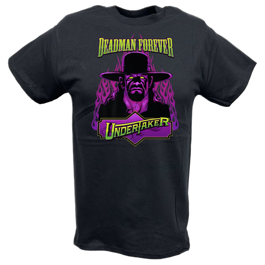 Undertaker Deadman Forever Neon Green Purple T-shirt – Extreme Wrestling Shirts