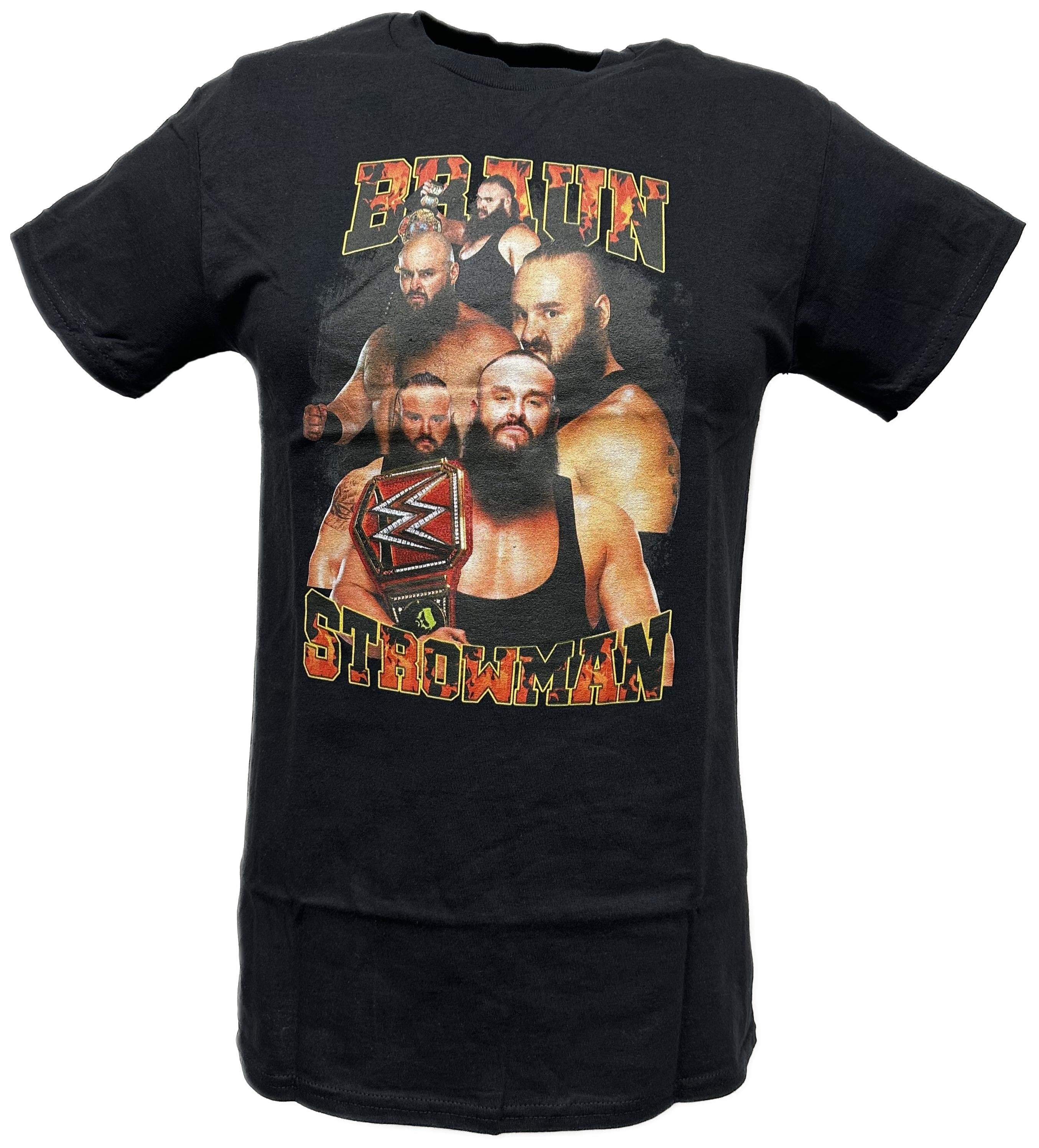 Braun Strowman Five Pose Mens Black T-shirt – Extreme Wrestling Shirts