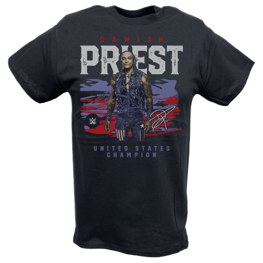 Damian Priest US Champion Black T-shirt – Extreme Wrestling Shirts