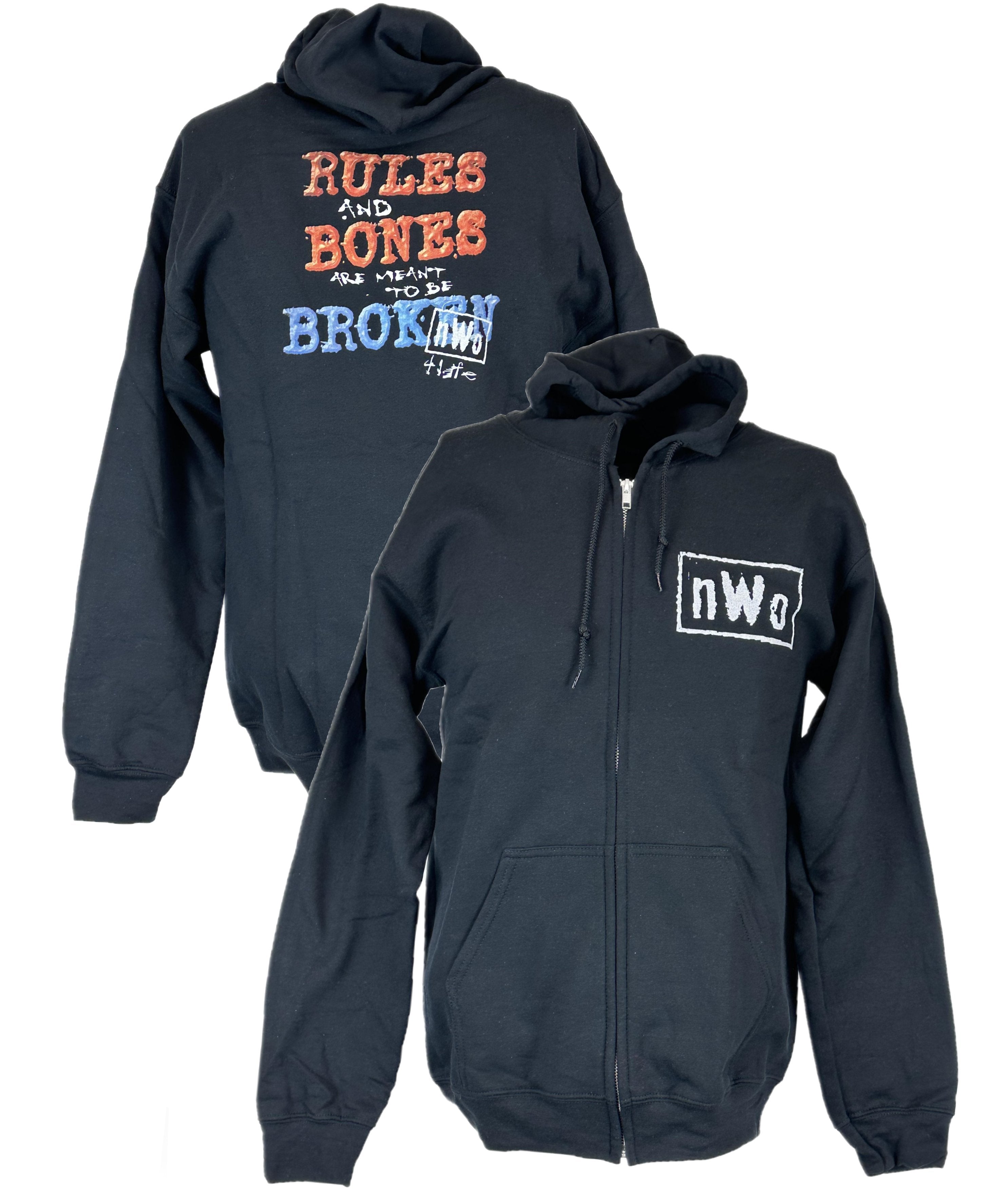 nWo Rules Bones Meant to Be Broken New World Order Black Hoody Sweatsh ...