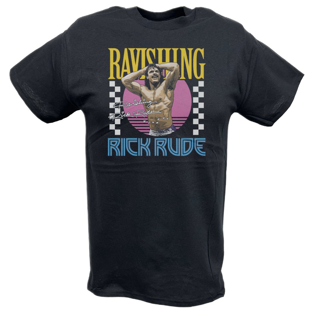 Ravishing Rick Rude Signature Black T-shirt – Extreme Wrestling Shirts