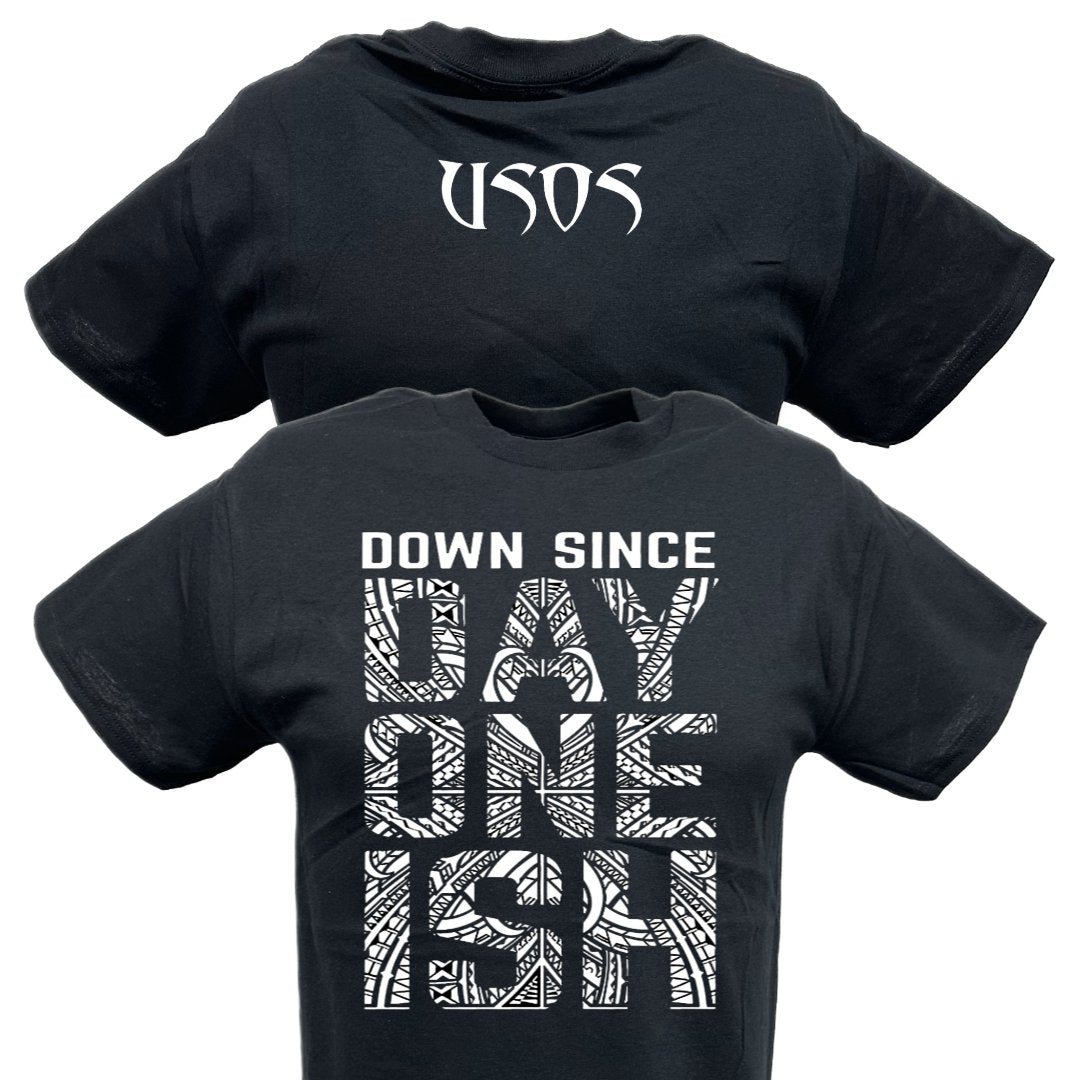 The Usos Down Since Day One Ish Mens Black T-shirt – Extreme Wrestling ...